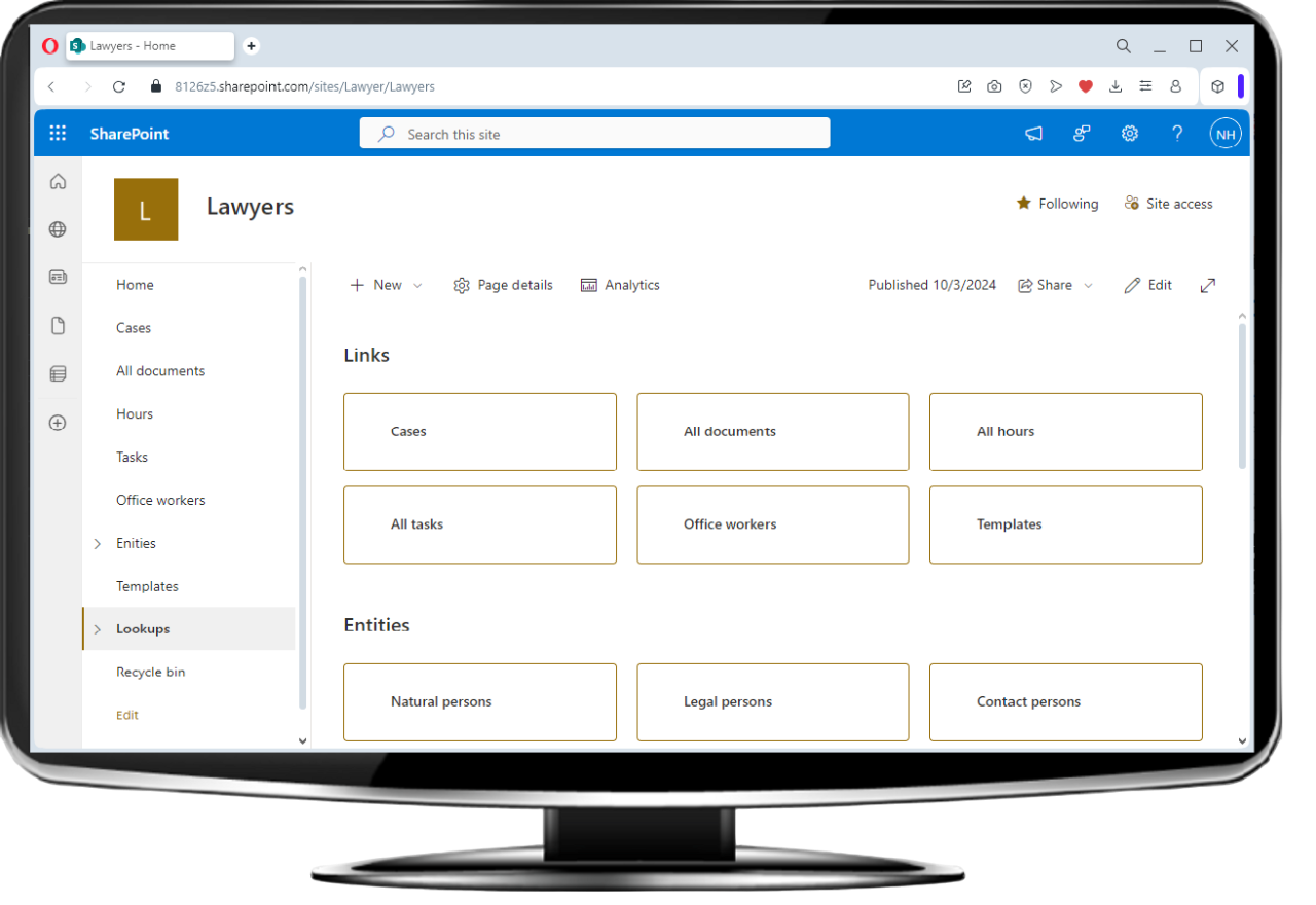 Legal Practice Software SharePoint